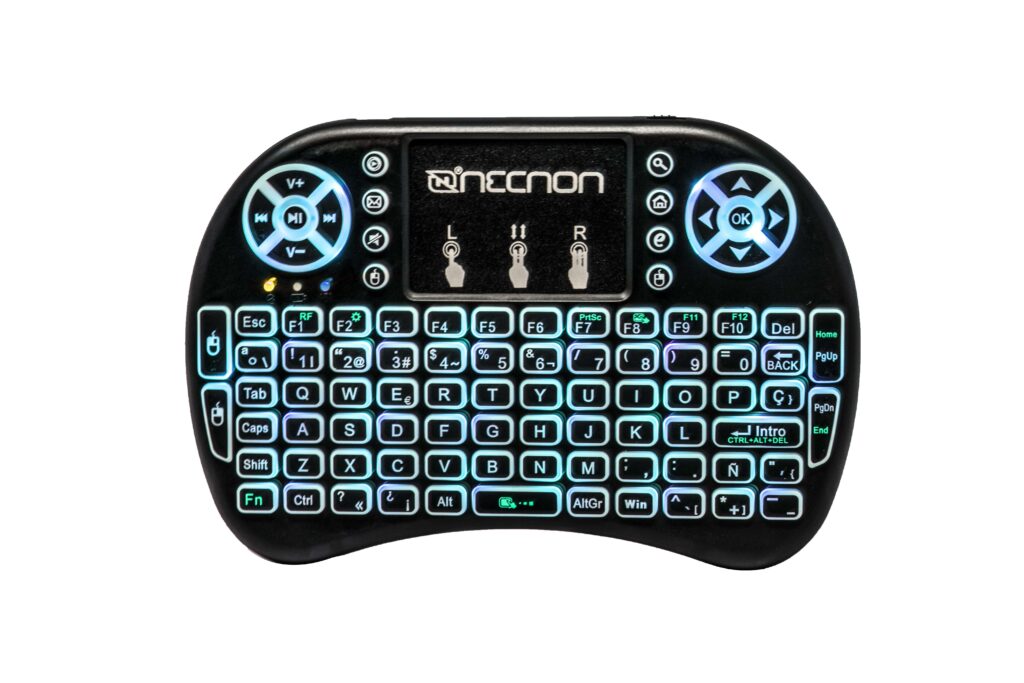Control Remoto con Mousepad y Teclado NECNON NRC-01 NBCR0101RG Negro